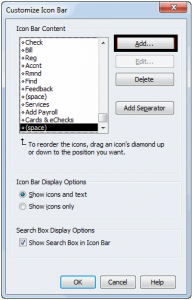 How to Customize icon bar in QuickBooks Desktop - Create icon