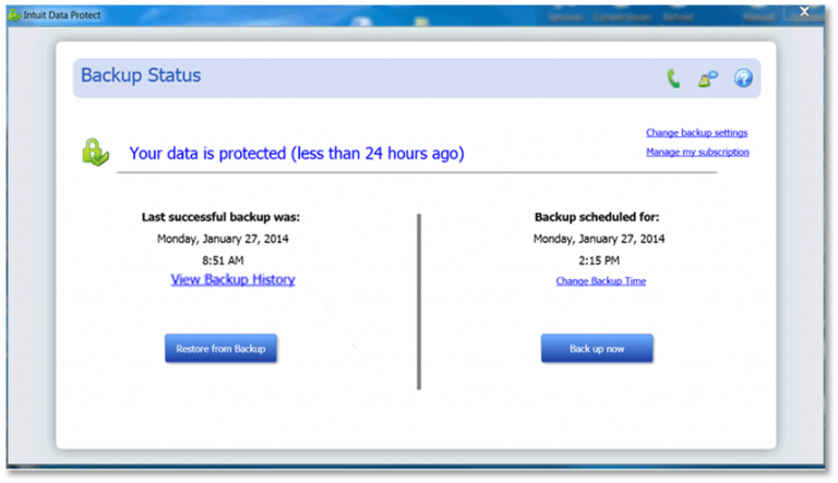 Intuit Data Protect Install, Set up and Update to Backup Files