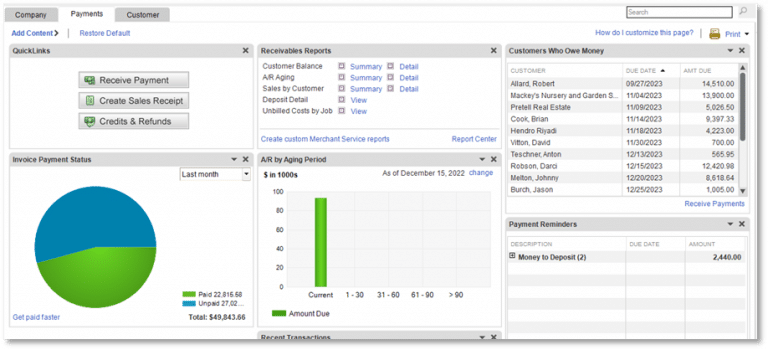 QuickBooks Company Snapshot: Customize, Print, Read, Manage & Use