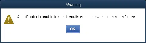 QuickBooks Unable to Send Emails Due to Network Connection Failure